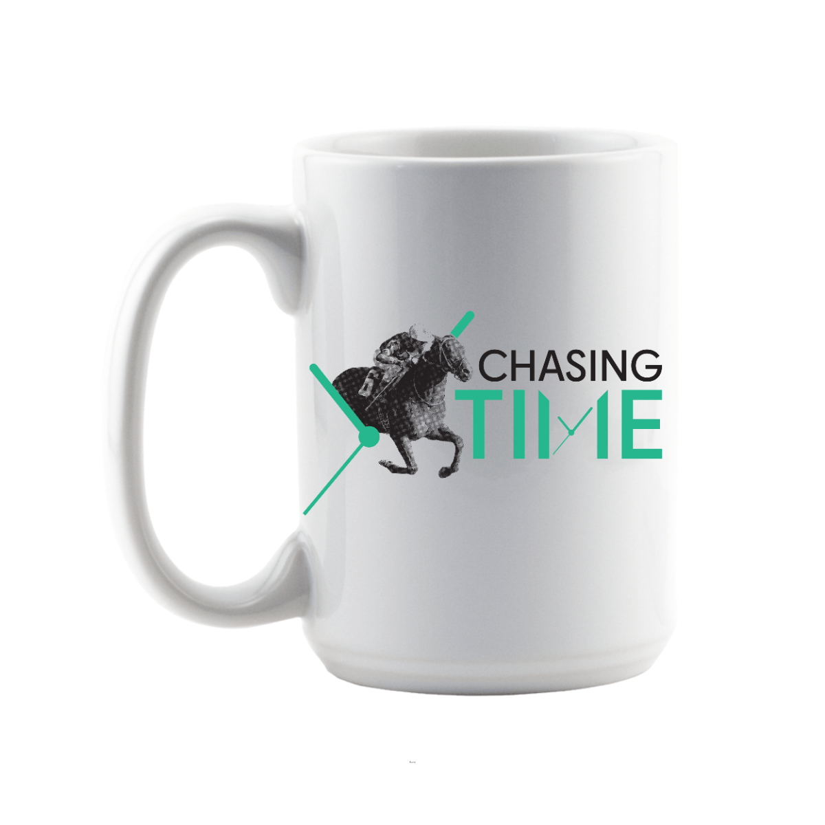 15 oz Chasing Time Coffee Cup – MyRacehorse Shop