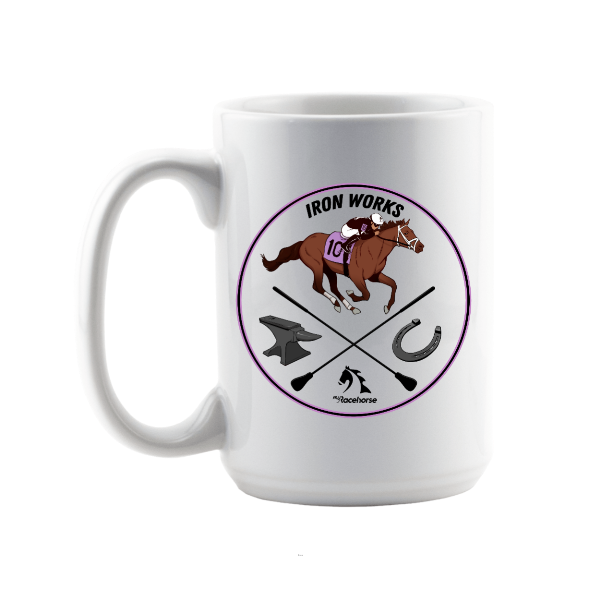 15 oz Iron Works Coffee Cup – MyRacehorse Shop